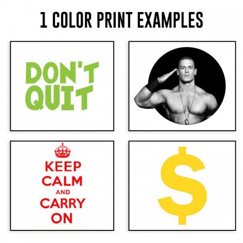 100 WHITE T Shirt Printing with 1 colour